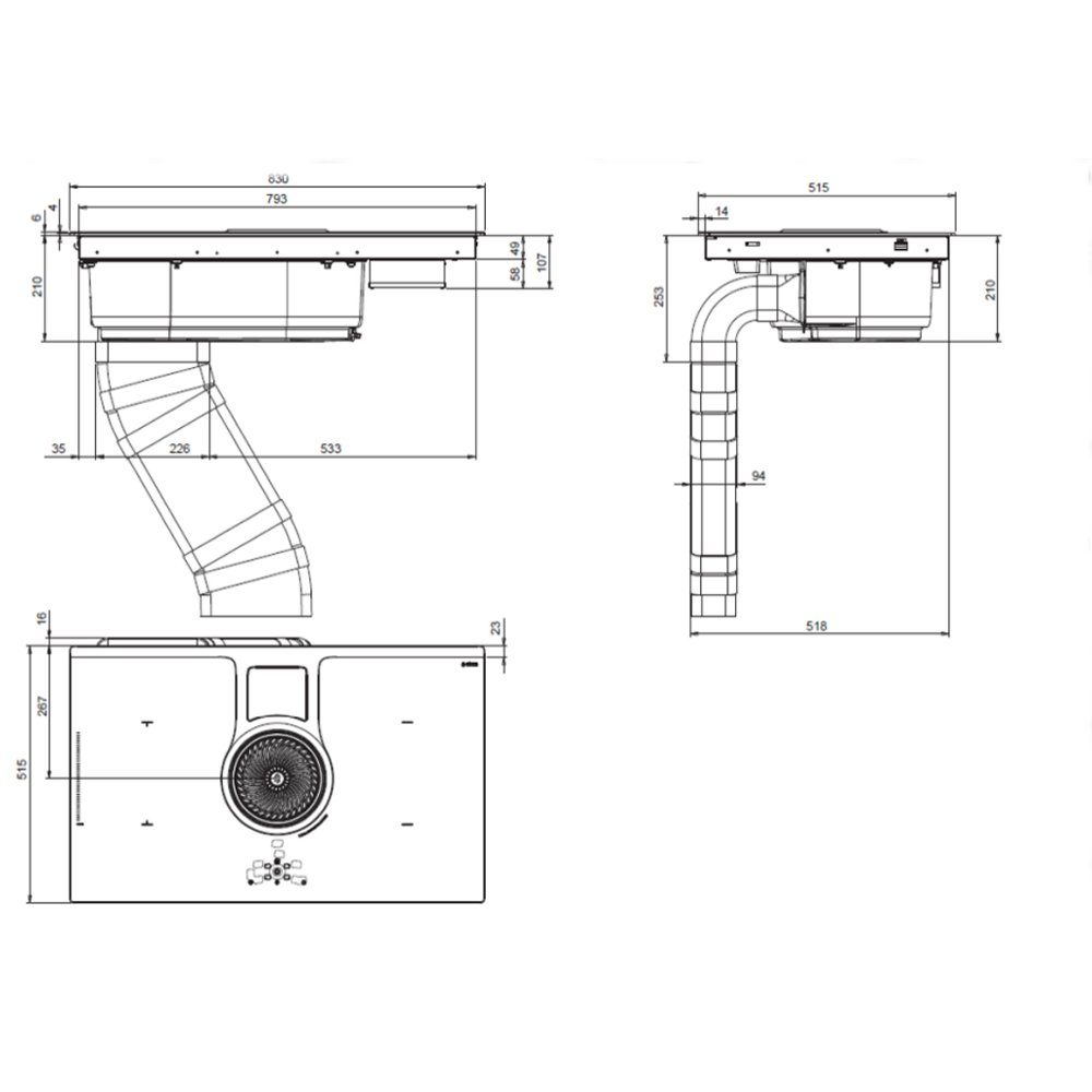 Elica NIKOLATESLA SWITCH DO WH 83cm Switch Ducted Venting Induction Hob ...
