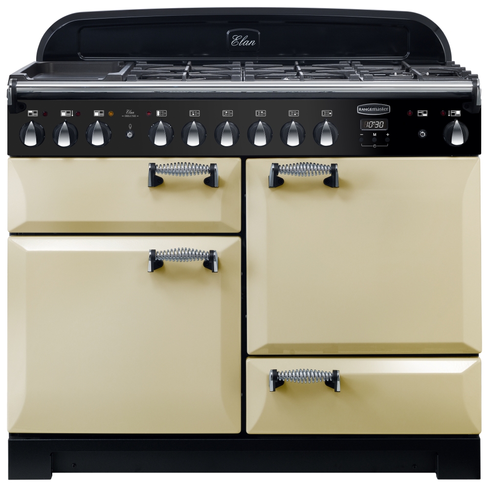 Rangemaster ELA110DFFCR/ Elan Deluxe 110cm Dual Fuel Range Cooker ...