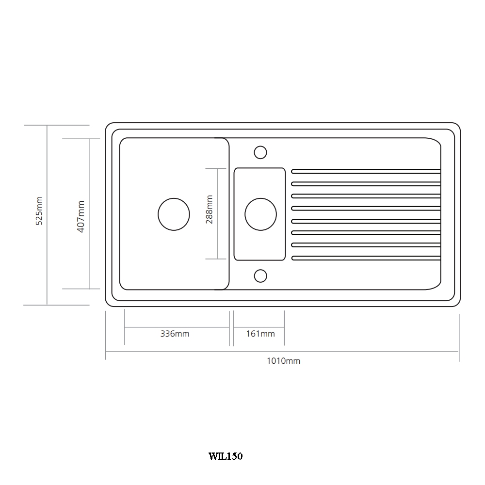 Caple WIL150 Wiltshire 150 1.5 Bowl Inset Sink Reversible Drainer ...