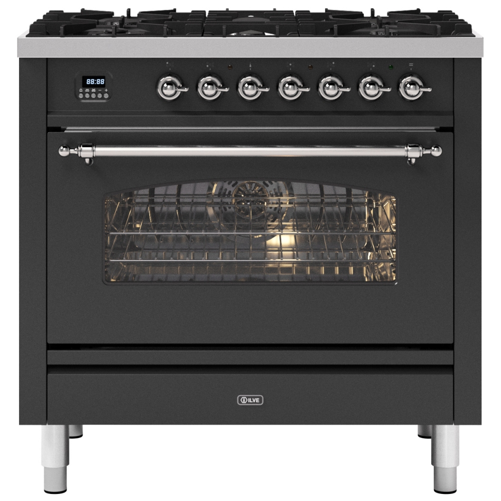 Ilve P096NE3MG 90cm Milano Dual Fuel Single Oven Range Cooker ...